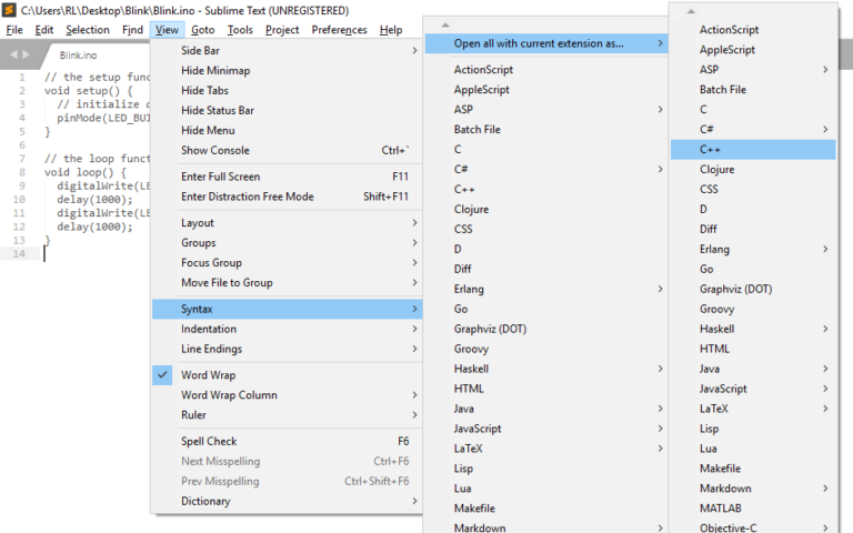 Setting Arduino .ino files to open as C++ files in Sublime Text ...