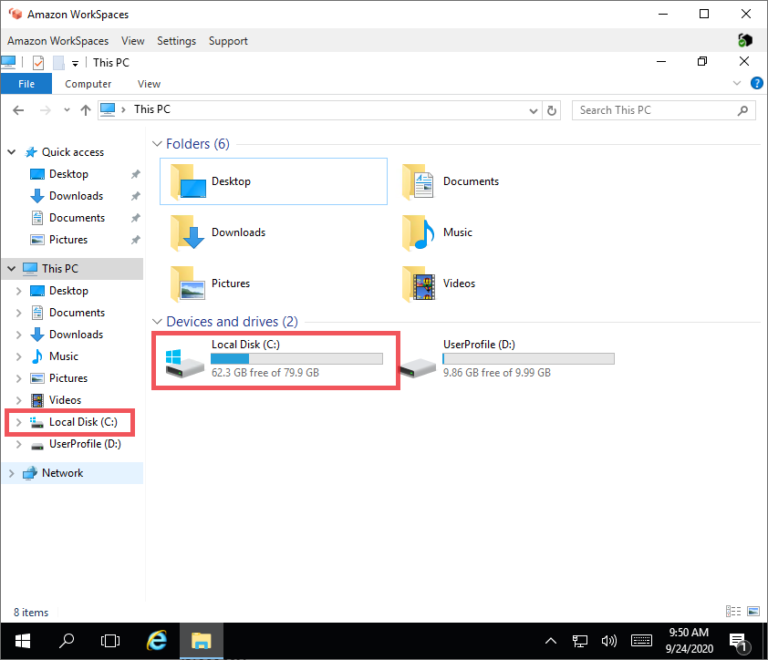 How to show C: Drive in Amazon Workspaces - Radish Logic